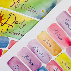 Daily Rhythm Chart - Printable Planner Schedule - Watercolor - Digital ...