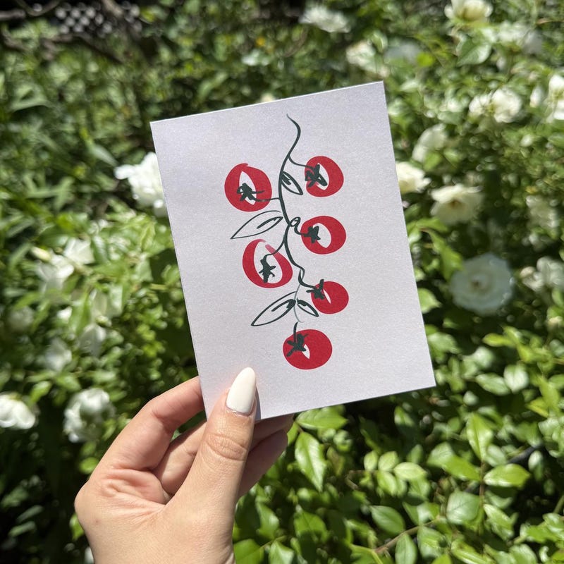 Cherry Tomato Cards - Etsy