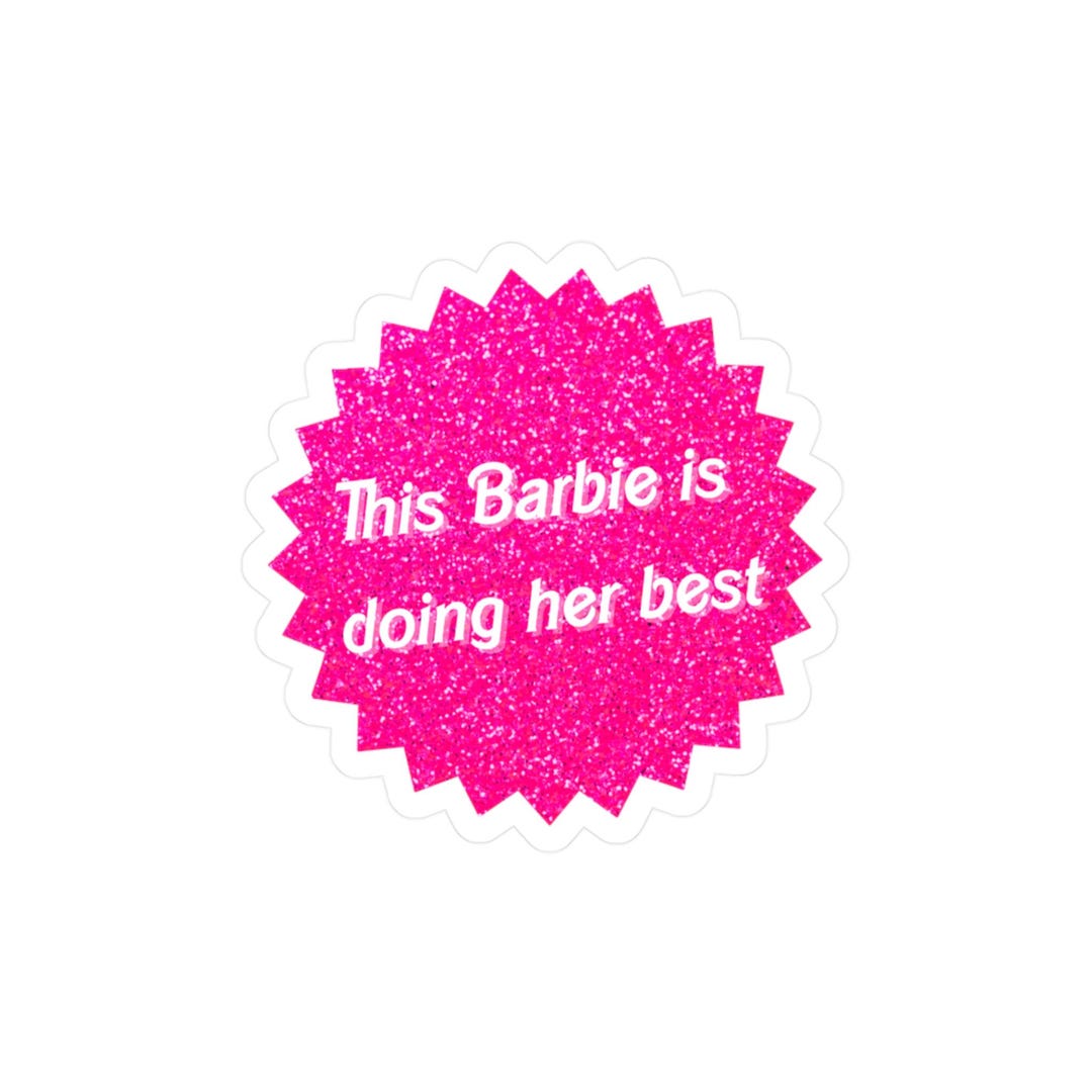 Sparkly Barbie Vinyl Decals, Inspirational Laptop Stickers, Cute Home ...