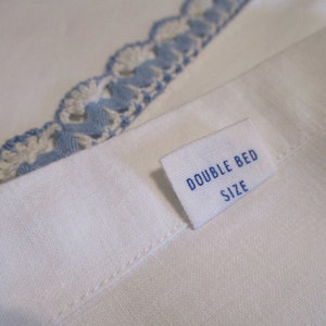 Vintage Wards Treasure Chest Blue Crocheted Cotton Double Flat Sheet ...