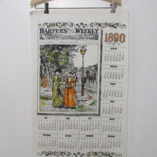 1890 Calendar - Etsy