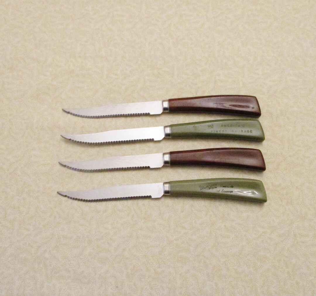 Four Vintage Quikut Serrated Steak Knives Advertising Stainless ...