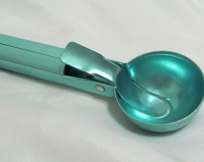 Vintage Turquoise Blue Aluminum Ice Cream Dessert Scoop - Etsy