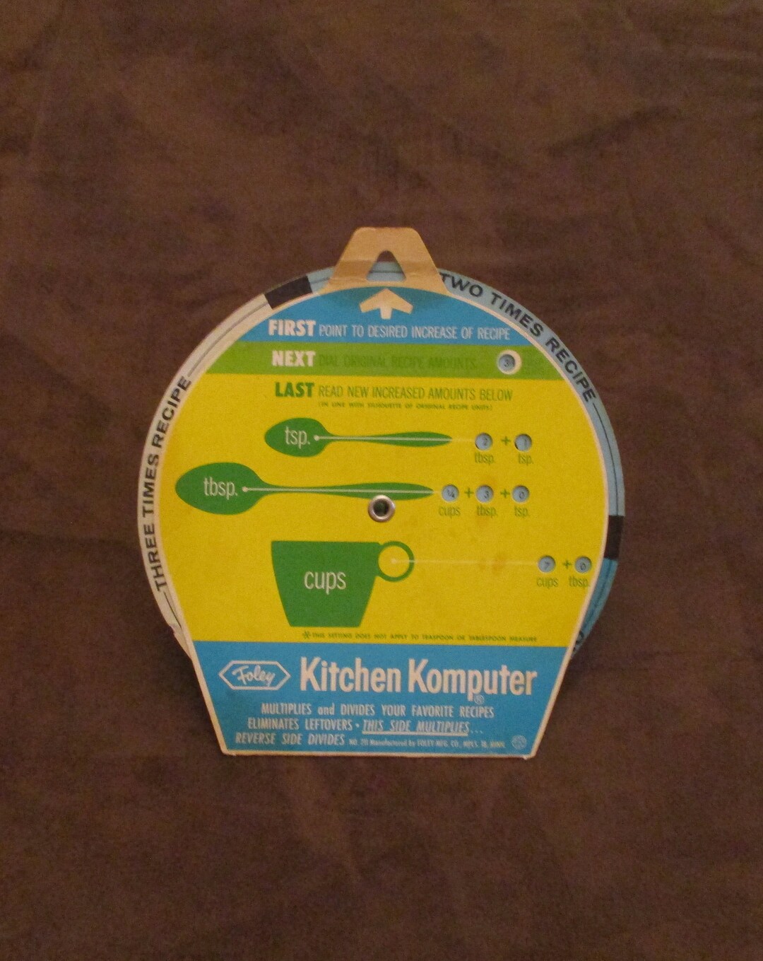 Vintage Foley Kitchen Komputer Recipe Conversion Eliminator Multiplies ...