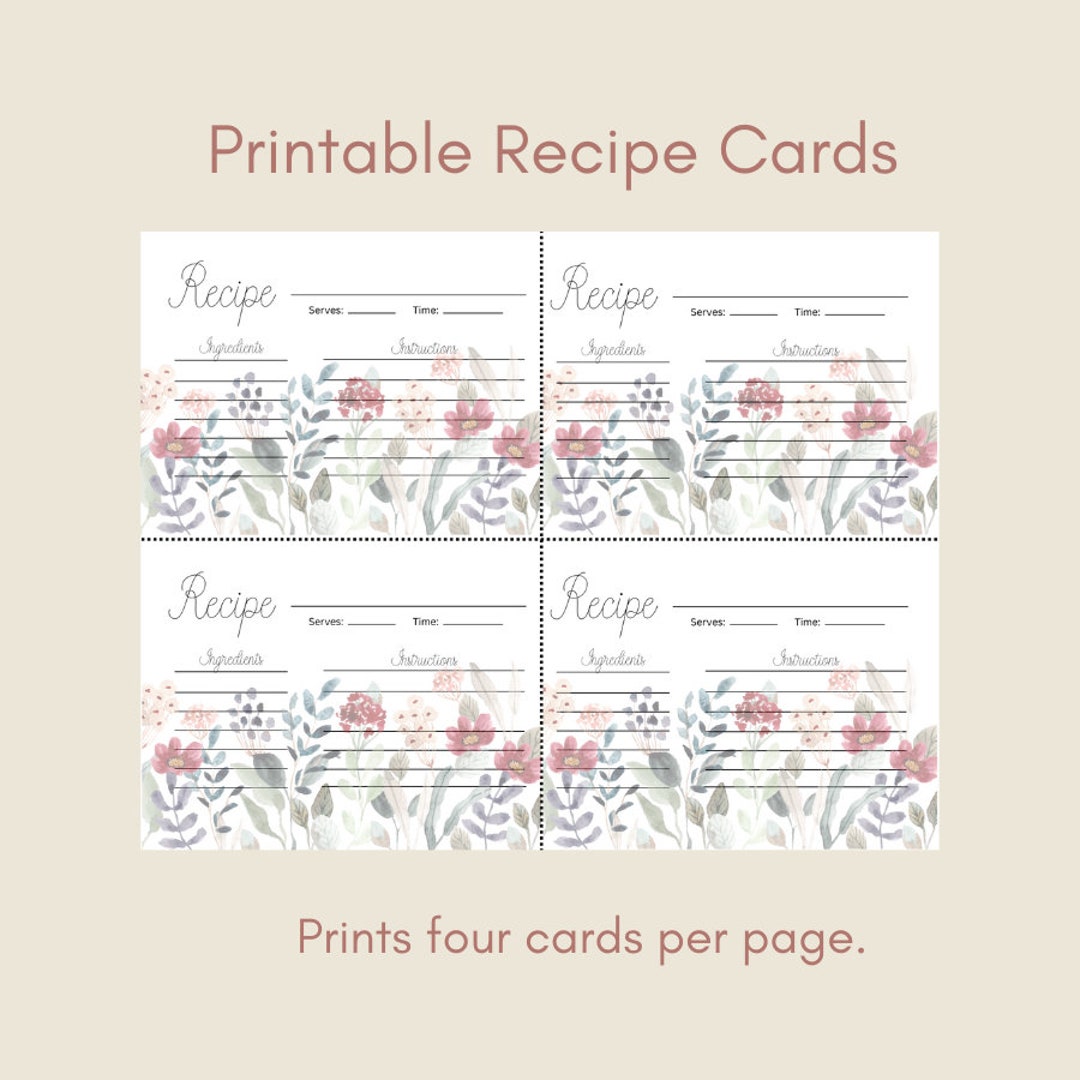 Printable Recipe Cards / Homestead Kitchen Recipe Cards / - Etsy