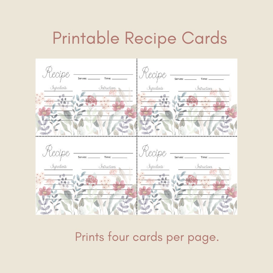 Printable Recipe Cards / Homestead Kitchen Recipe Cards / - Etsy