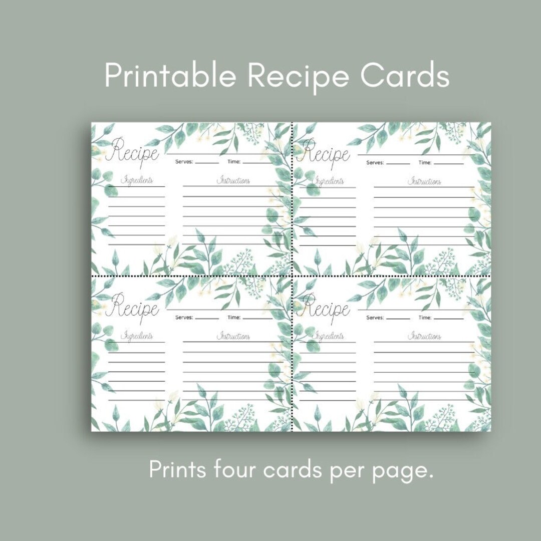 Printable Recipe Cards / Homestead Kitchen Recipe Cards / Digital ...