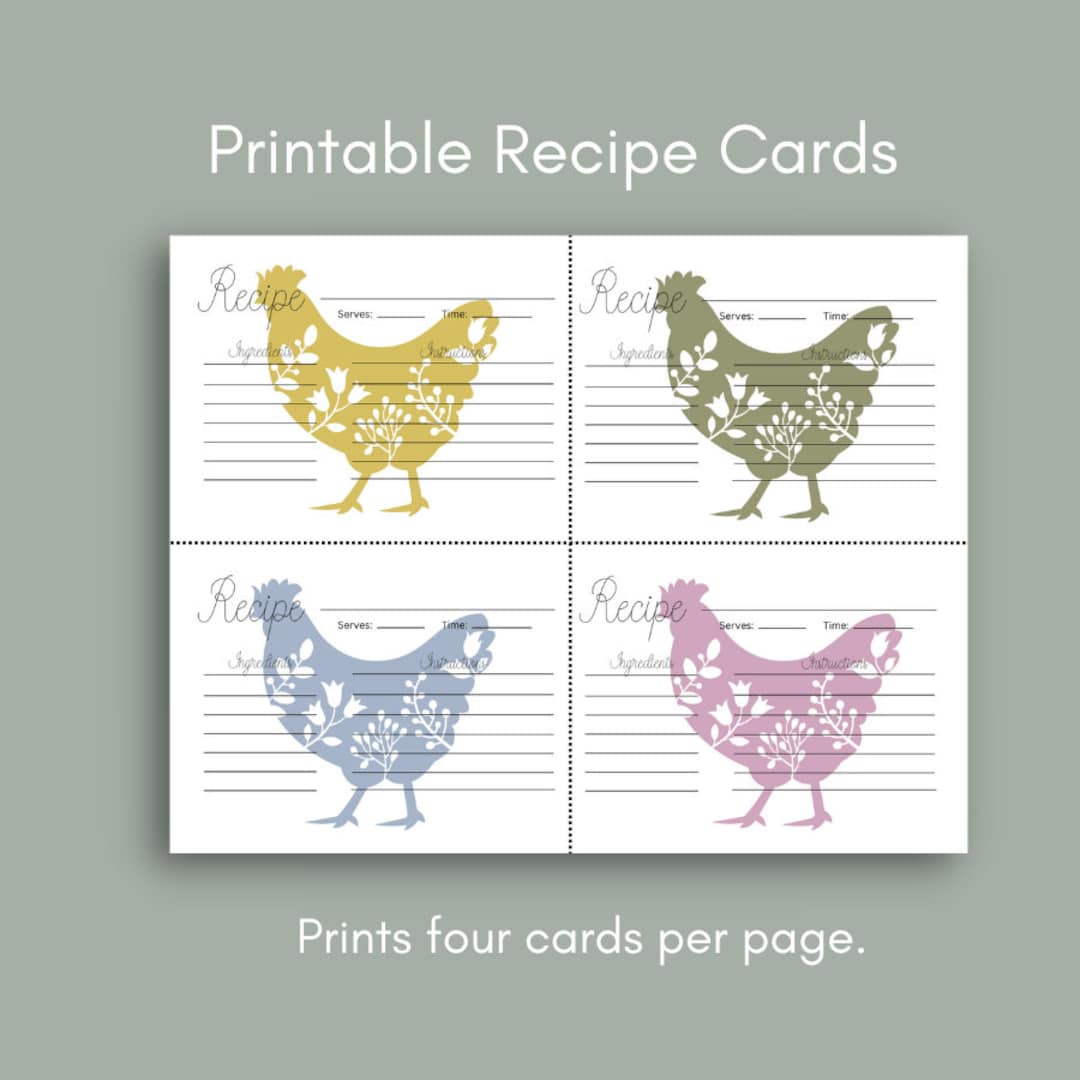 Printable Recipe Cards / Homestead Kitchen Recipe Cards / Digital ...