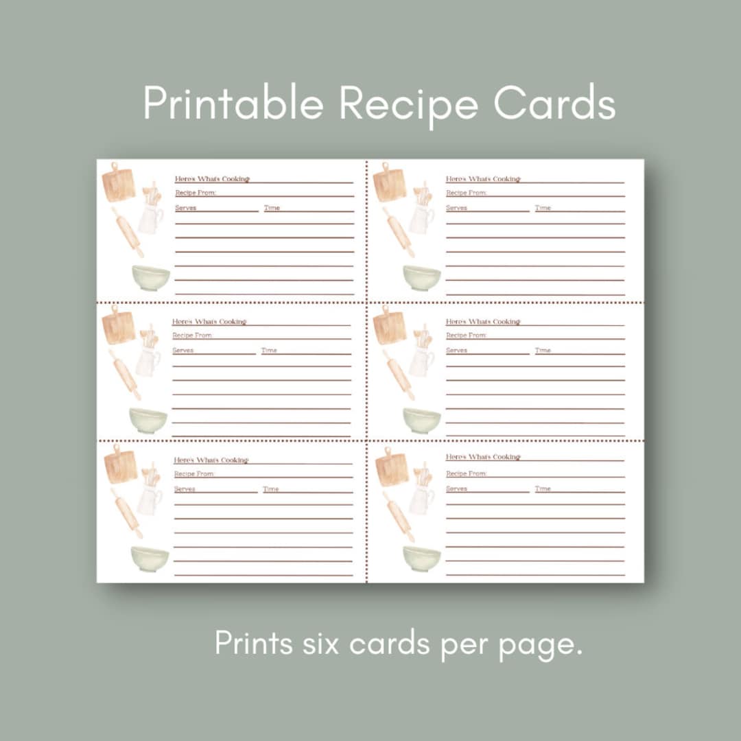 Printable Recipe Cards / Homestead Kitchen Recipe Cards / Digital ...