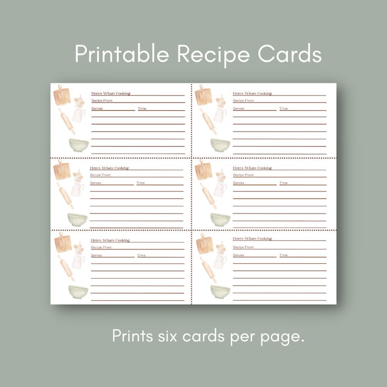 Printable Recipe Cards / Homestead Kitchen Recipe Cards / Digital ...