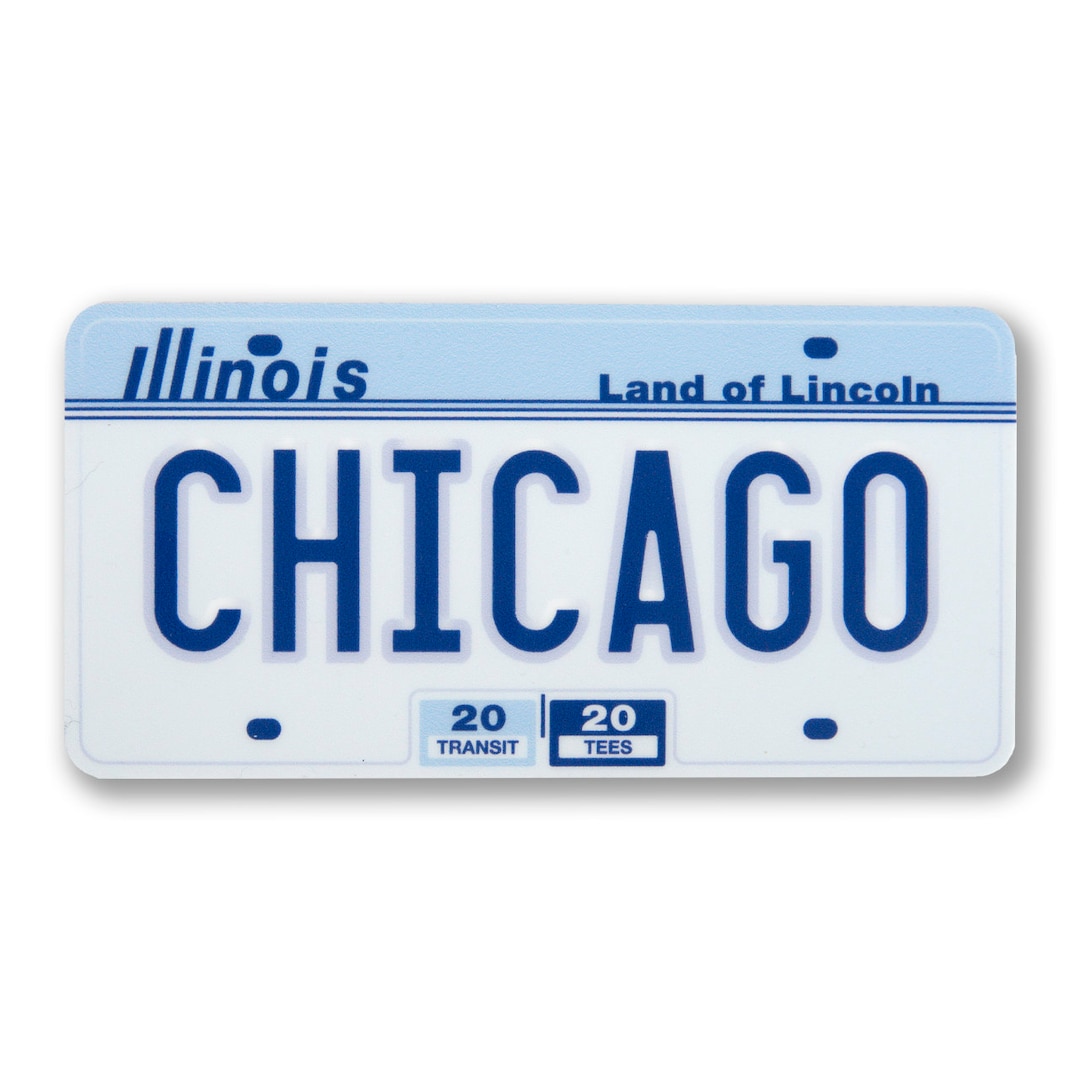 Illinois License Plate Sticker - Chicago Sticker, Chicago Novelty ...