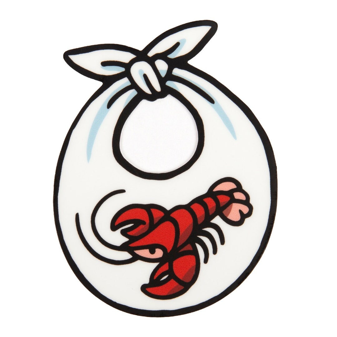 Lobster Bib Sticker - Boston Sticker, Lobster Sticker, Boston Gift ...