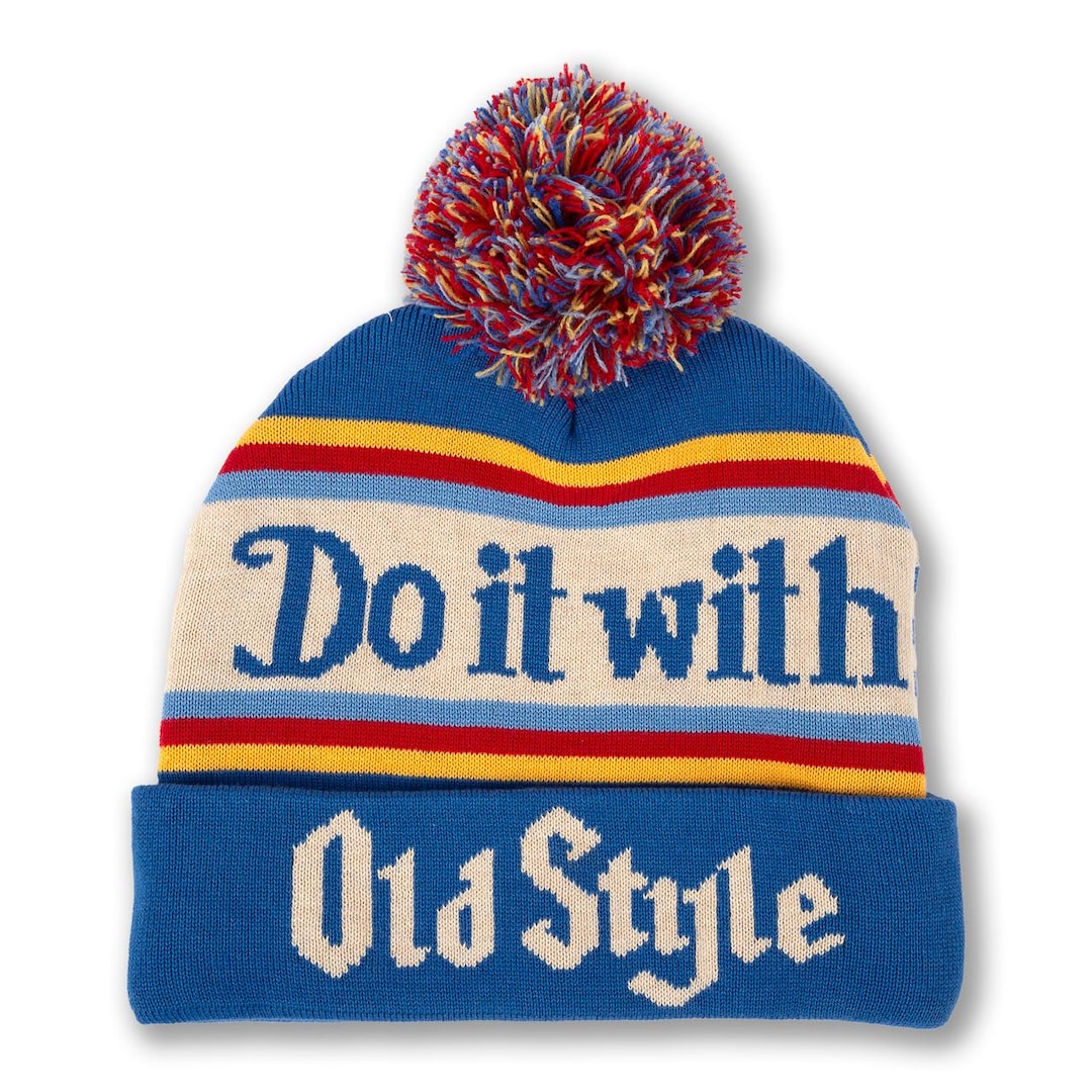 Old Style Vintage Stripe Knit Hat With Pom - Old Style Beanie, Midwest ...