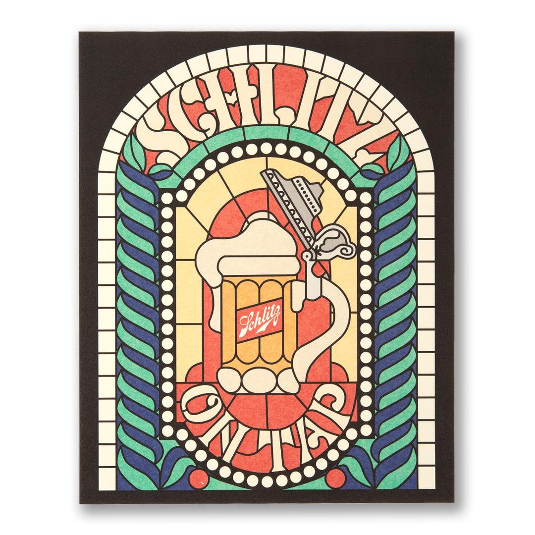 Schlitz Stained Glass Print- 8"x10" Poster - Schlitz Poster, Schlitz ...