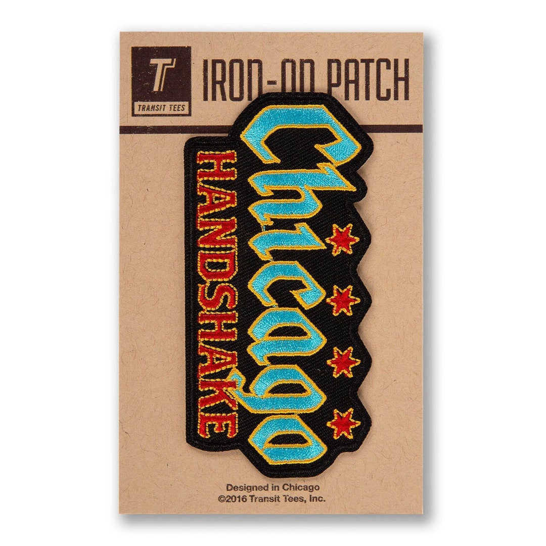 Chicago Handshake Iron-on Patch - Chicago Patch, Old Style Patch ...