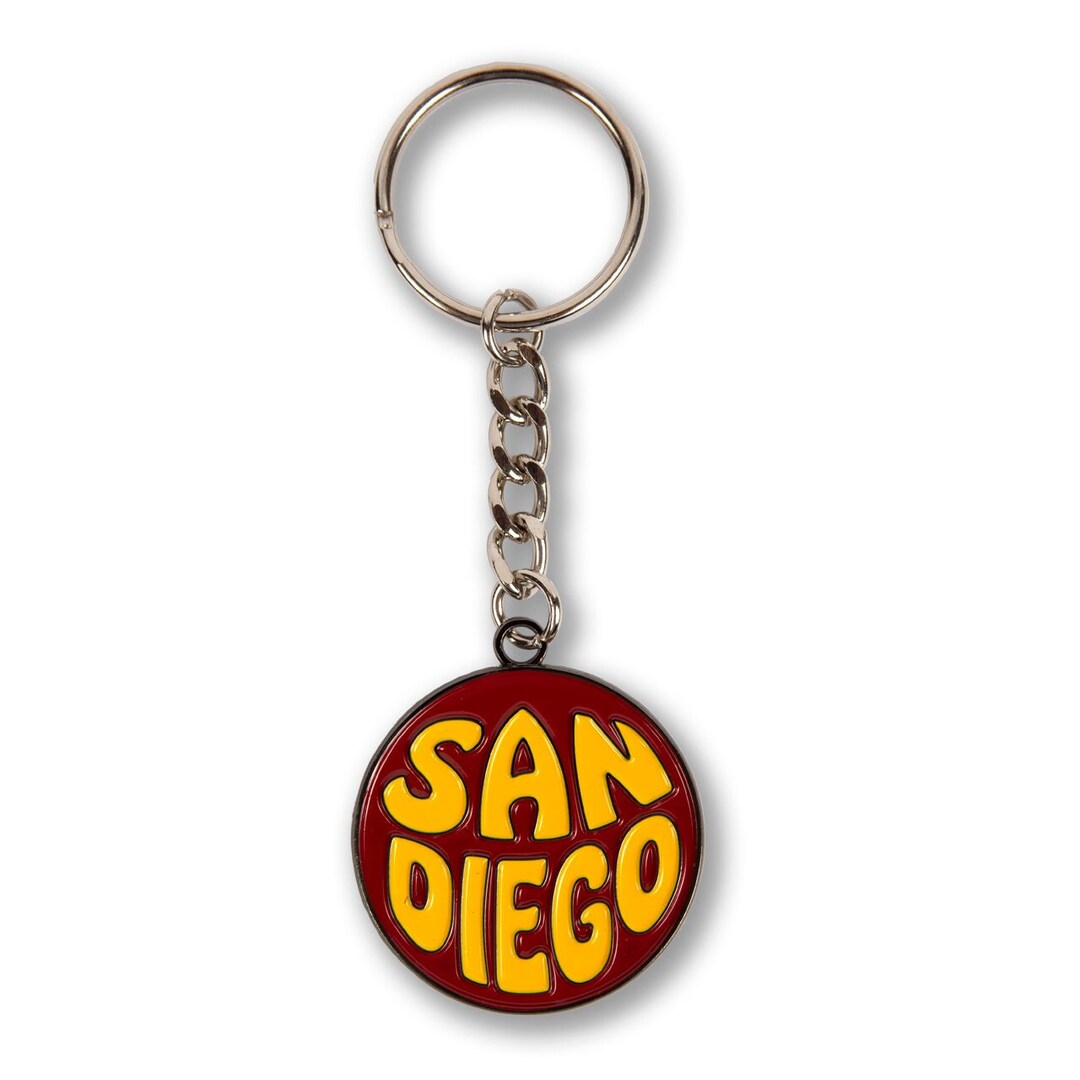 Groovy San Diego Type Enamel Keychain - San Diego Keychain, San Diego ...