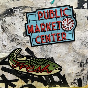 Pike's Place Market Sign Sticker - Seattle Pike Place Sticker, Seattle ...