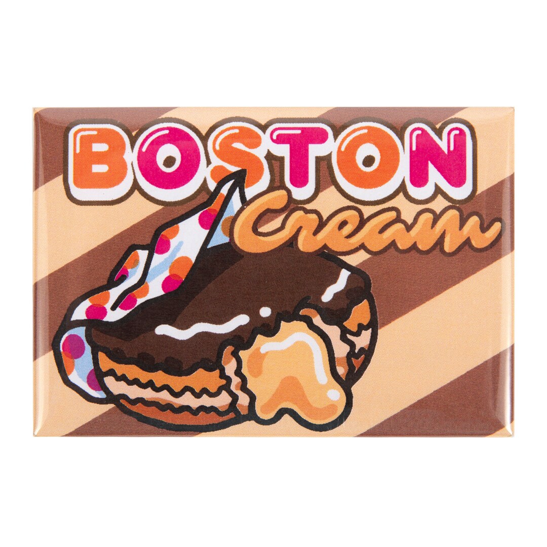 Boston Cream Donut 3" X 2" Magnet - Donut Magnet, Boston Magnet, Boston ...