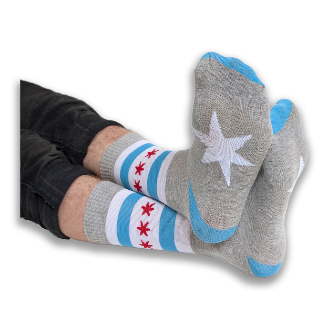 Chicago Flag Dress Socks - Chicago Socks, Chicago Flag Socks, Chicago ...