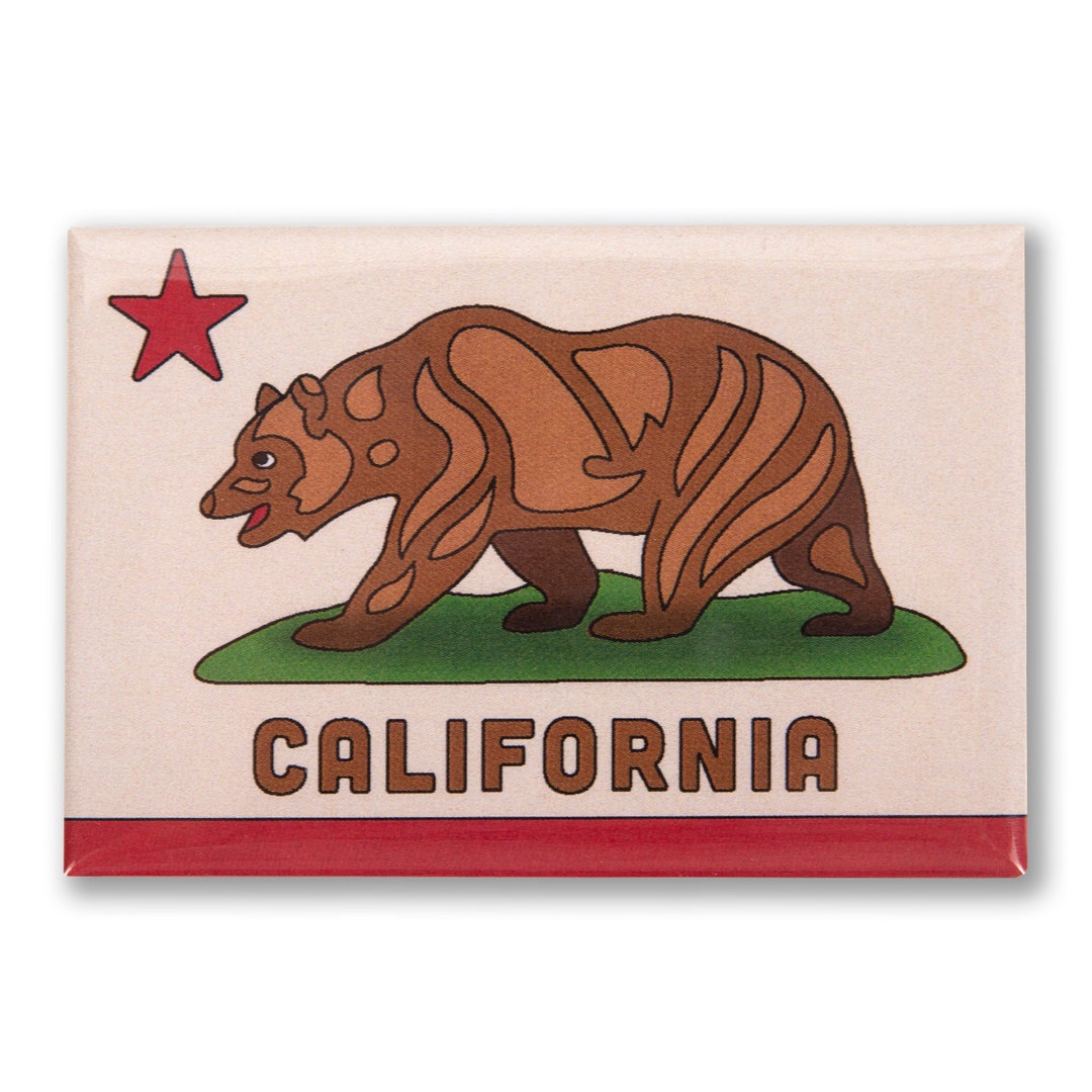 Cali Flag Bear 3" X 2" Magnet - California Magnet, California Gift ...