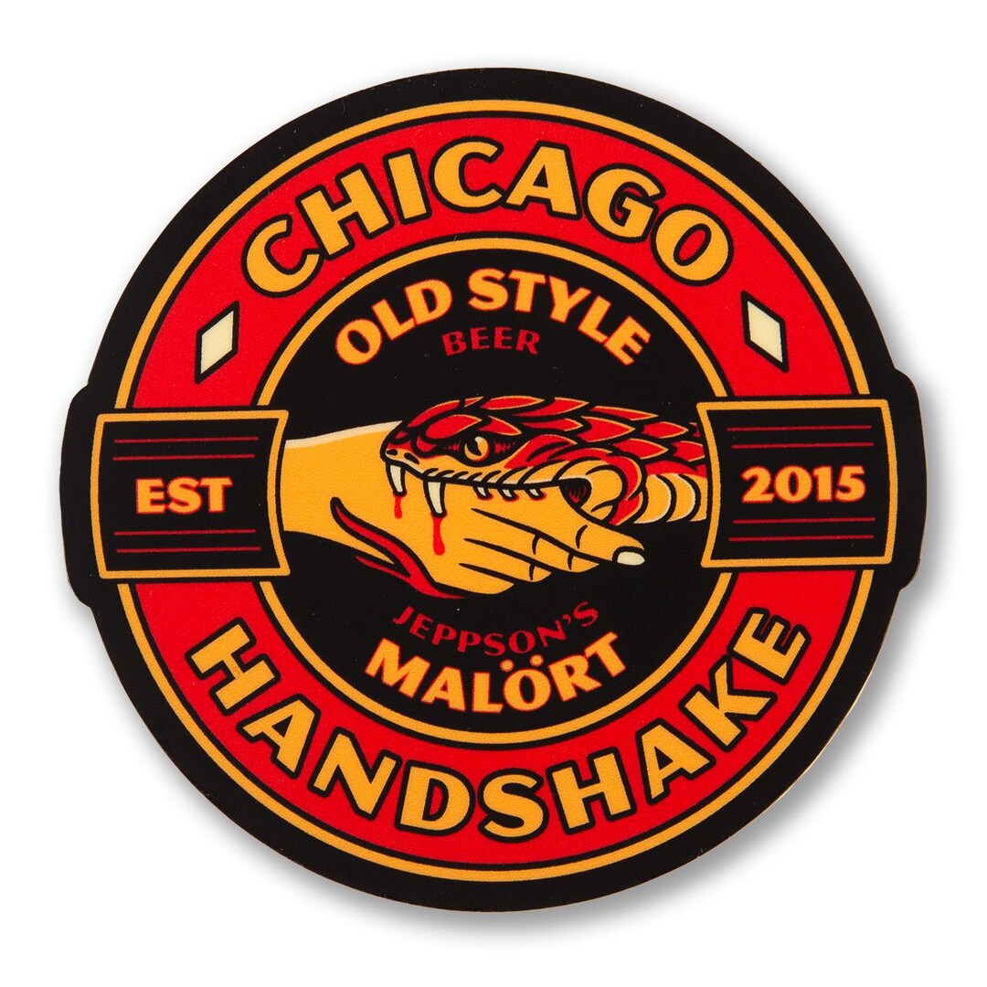 Chicago Handshake Union Sticker - Malört Sticker, Old Style Sticker ...