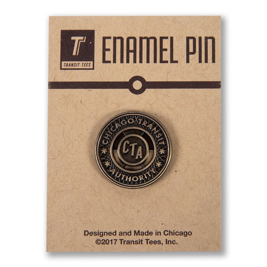 CTA Token Brass Pin - Chicago Gift, El Train Pin, CTA Gift, Train ...