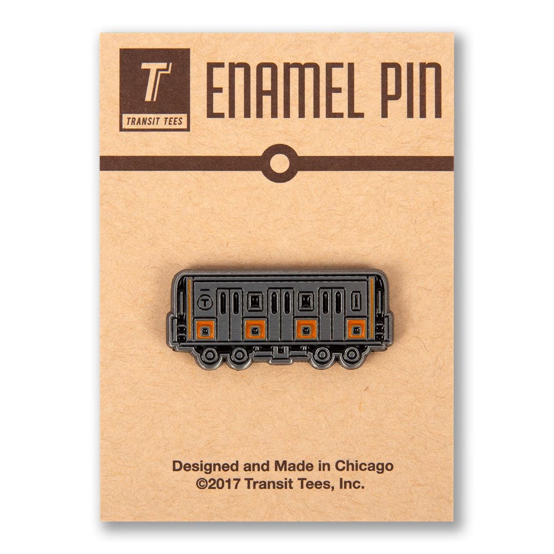 Boston "t" Line Enamel Pin - Orange Line - Boston Pin, Boston Enamel ...