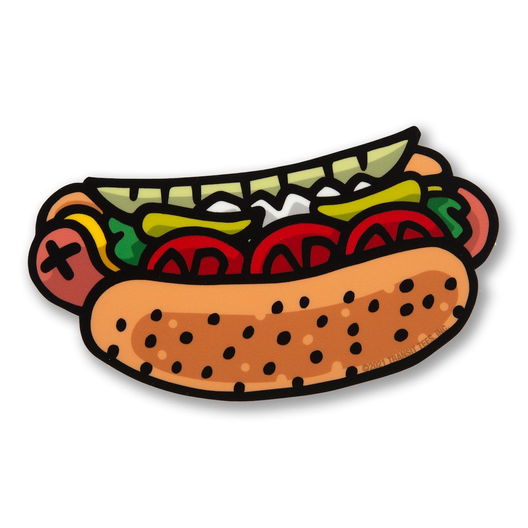 Chicago Style Hot Dog Sticker - Chicago Sticker, Chicago Gift, Chicago ...