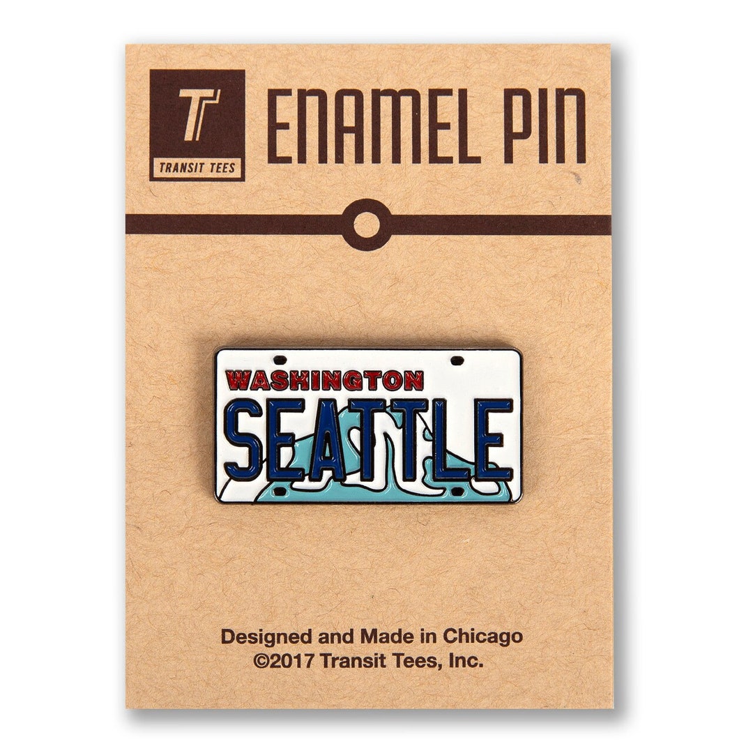 Seattle Washington License Plate Enamel Pin - Seattle Enamel Pin ...