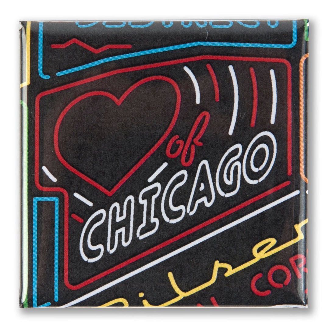 Heart of Chicago Neighborhood Magnet - Chicago Gift, Chicago Magnet ...