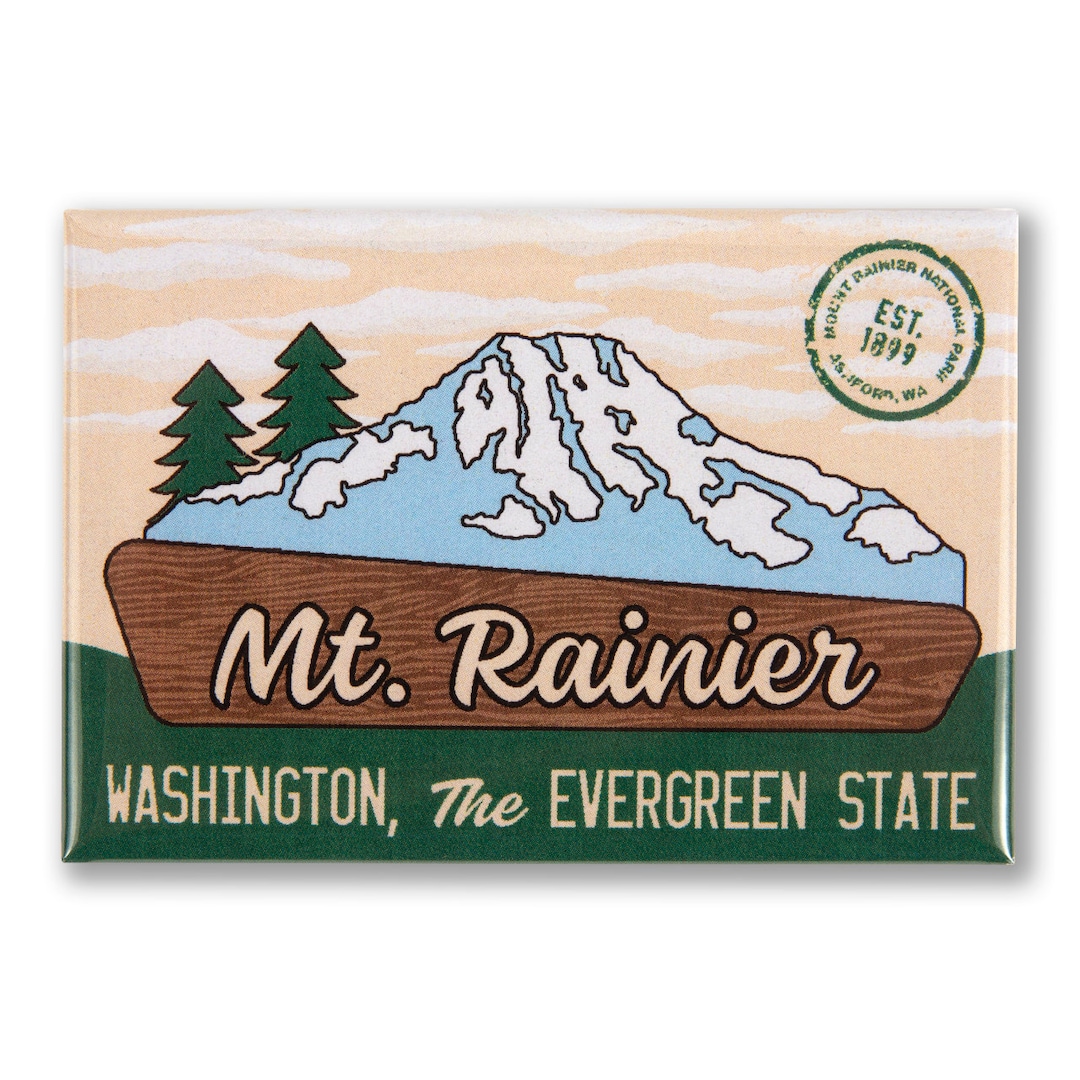 Mt. Rainier 3" X 2" Magnet - Seattle Magnet, Seattle Souvenir, Mount ...