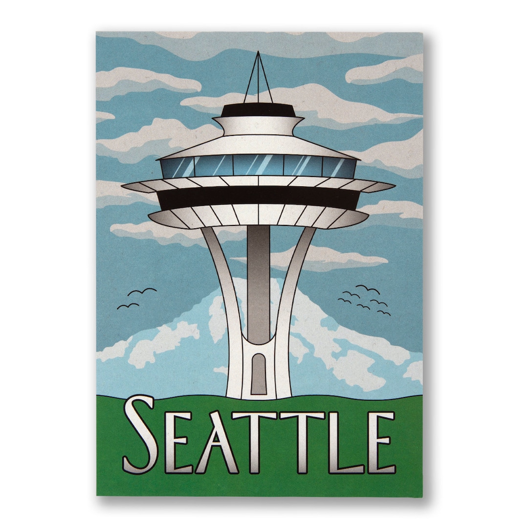 Space Needle Postcard - Seattle Postcard, Seattle Housewarming, Seattle ...