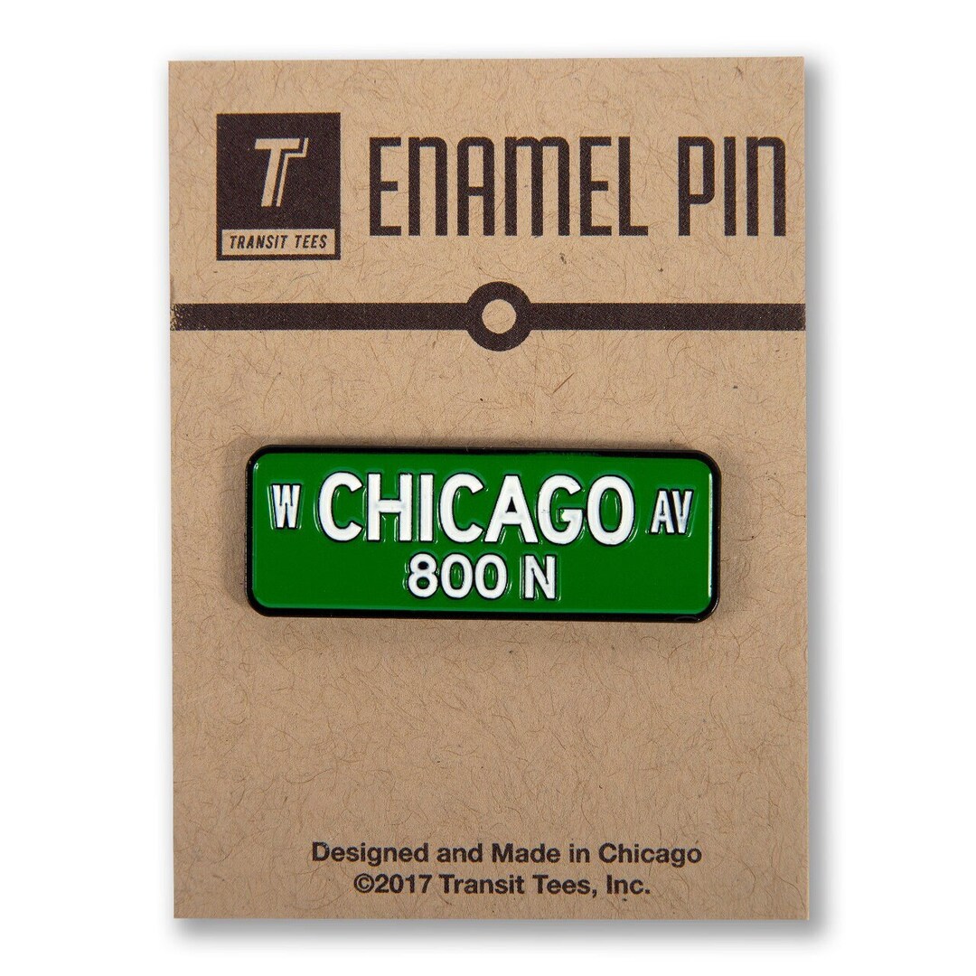 Chicago Street Sign Enamel Pin - Cast in Metal - Chicago Avenue Pin ...