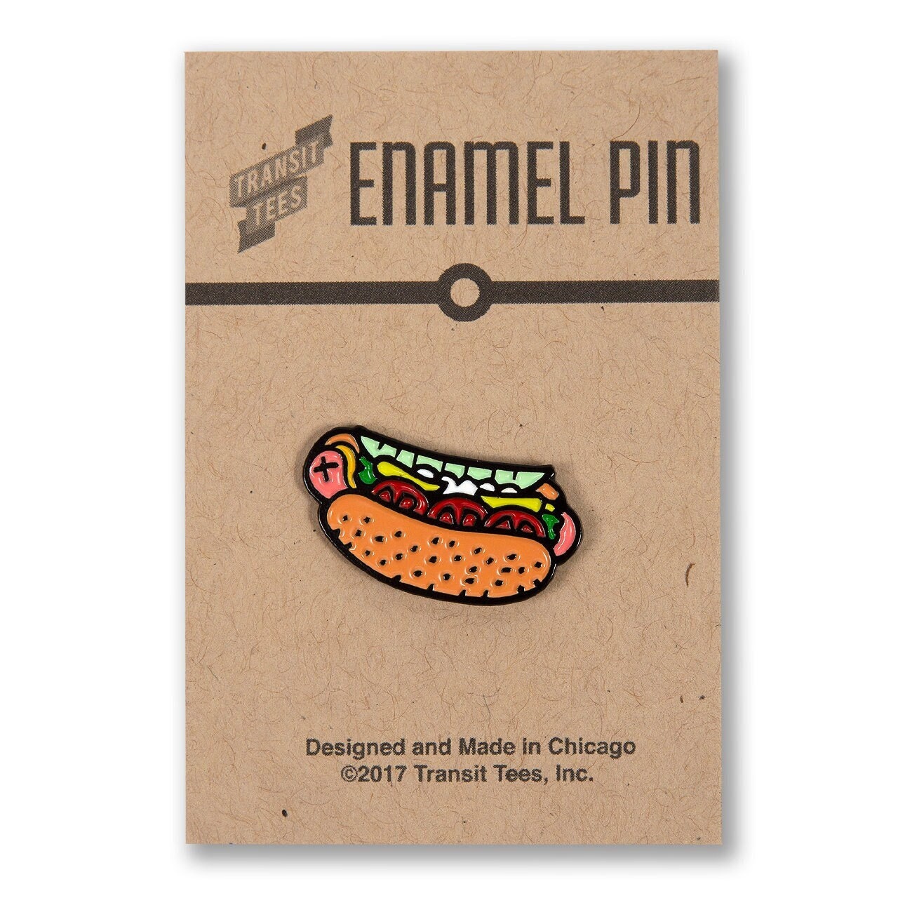Chicago Style Hot Dog Enamel Pin Cast in Black Metal - Etsy