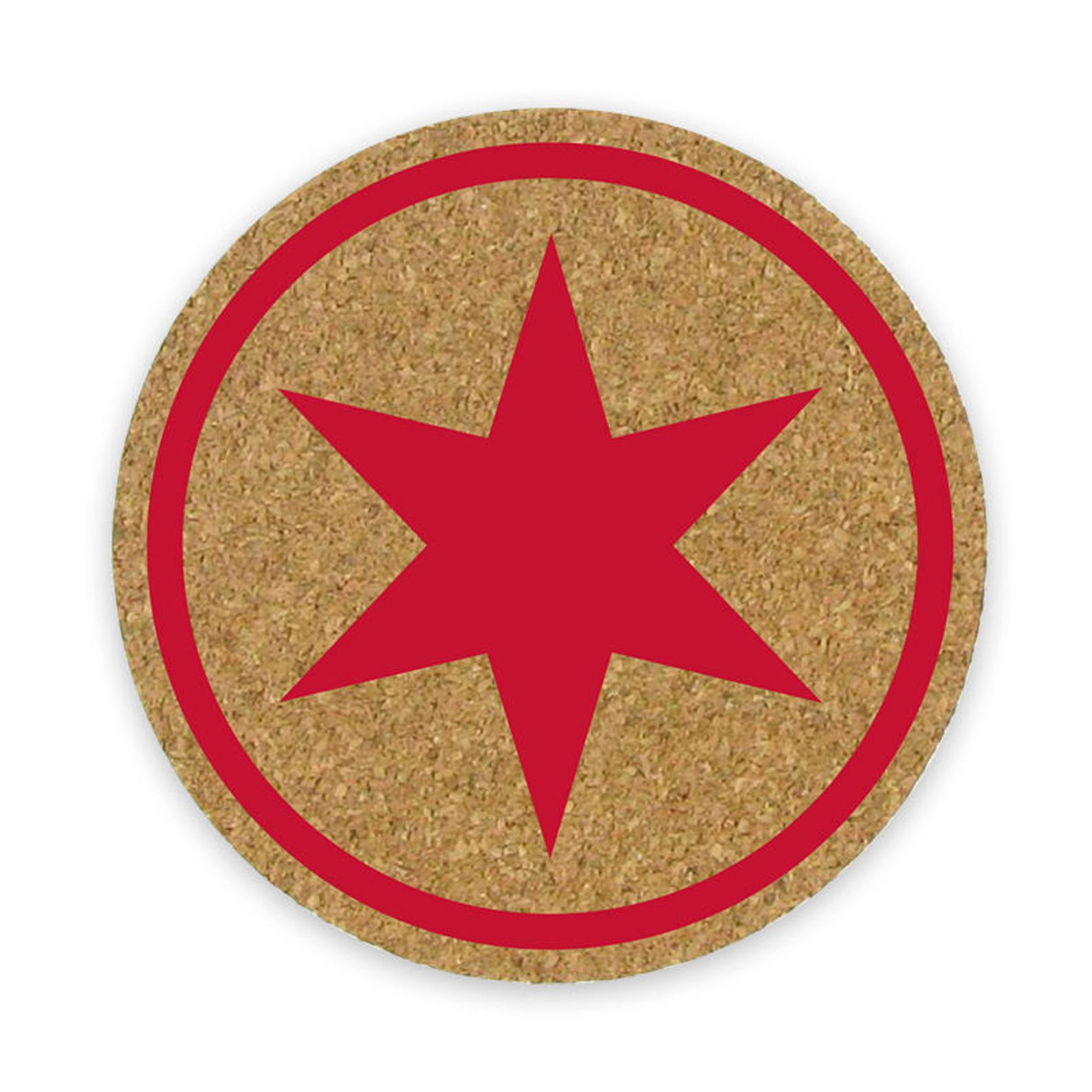 City of Chicago Six-Pointed Red Star 4 Diameter Cork | Etsy