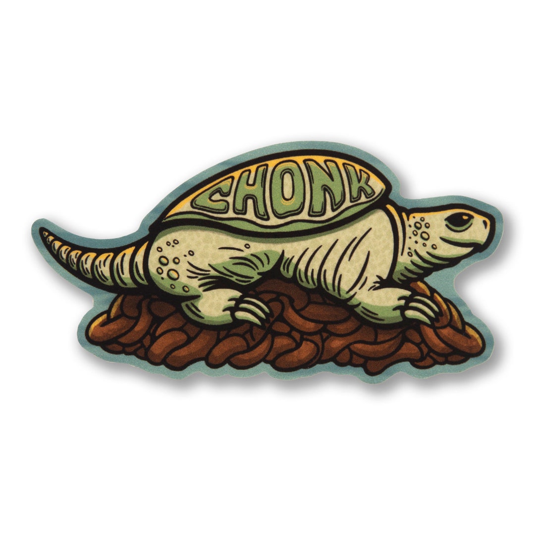 Chonk the Turtle Sticker Pack of 4 Chicago Sticker, Funny Sticker ...