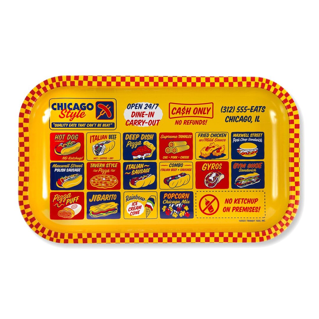 Chicago Eats Rolling Tray - Chicago Gift, Rolling Tray, Chicago Rolling ...