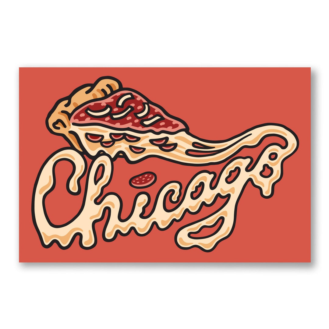 Chicago Deep Dish Postcard - Chicago Postcard, Pizza Postcard, Foodie ...