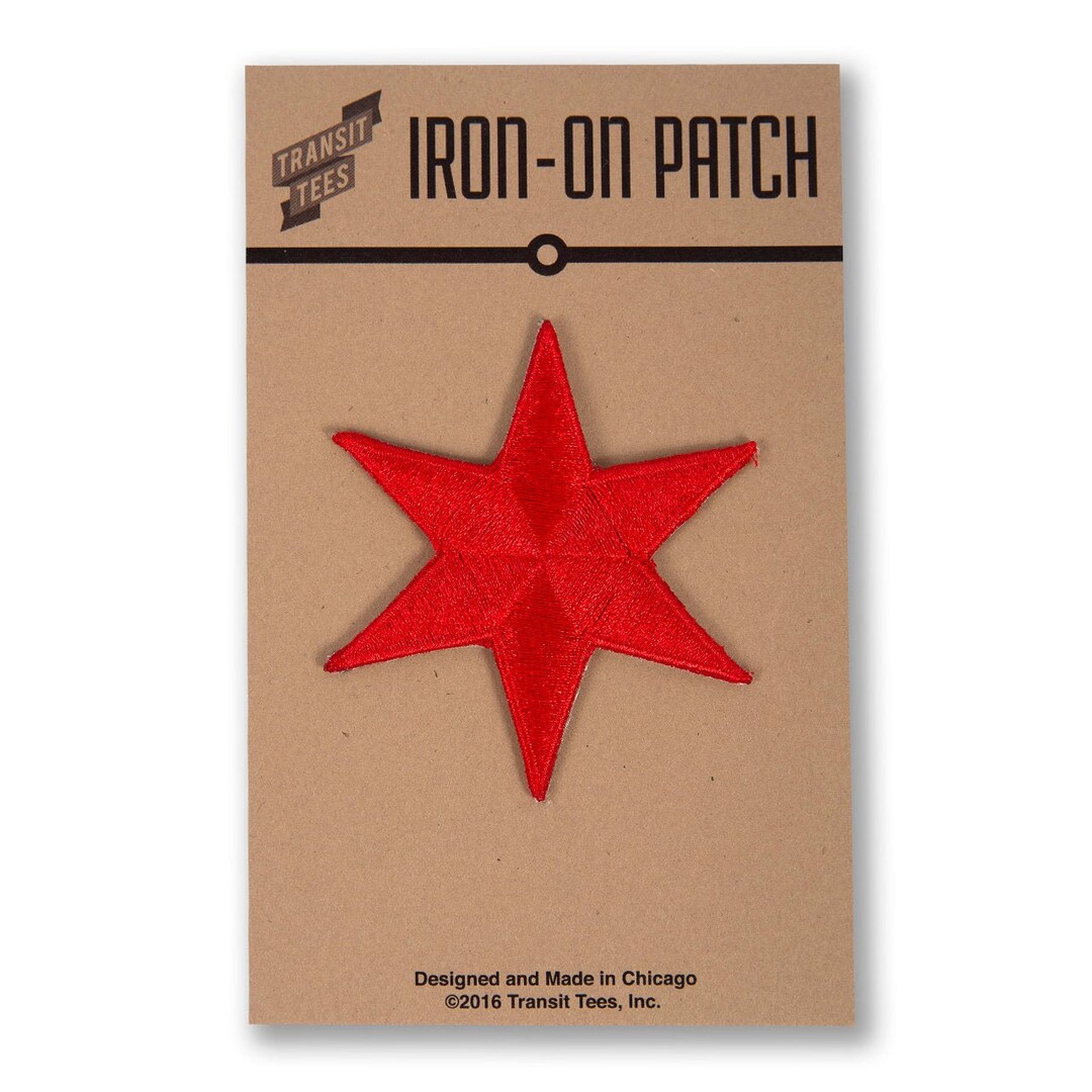 Chicago Red Star Patch, Large Single - Iron on Patch, Chicago Gift ...