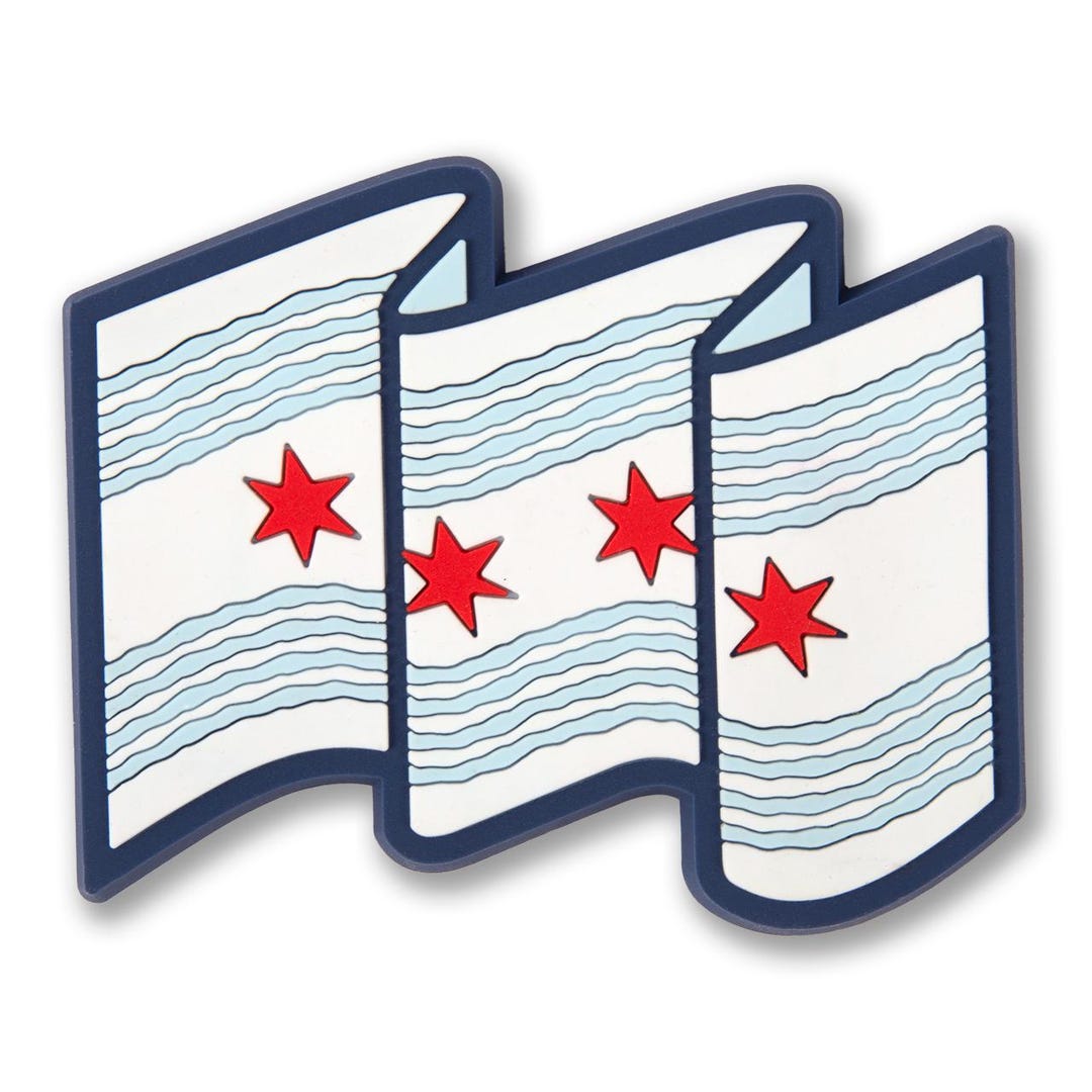 Waving Chicago Flag PVC Magnet - Chicago Magnet, Chicago Decor, Chicago ...