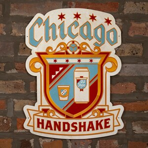 Chicago Handshake Tin Tacker - Old Style Sign, Malört Sign, Chicago Bar ...