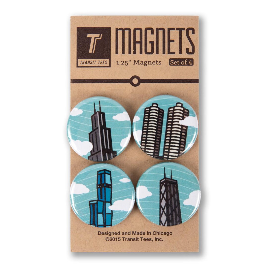 Chicago Skyline Magnet Pack - Chicago Gift, Chicago Magnet, Chicago ...