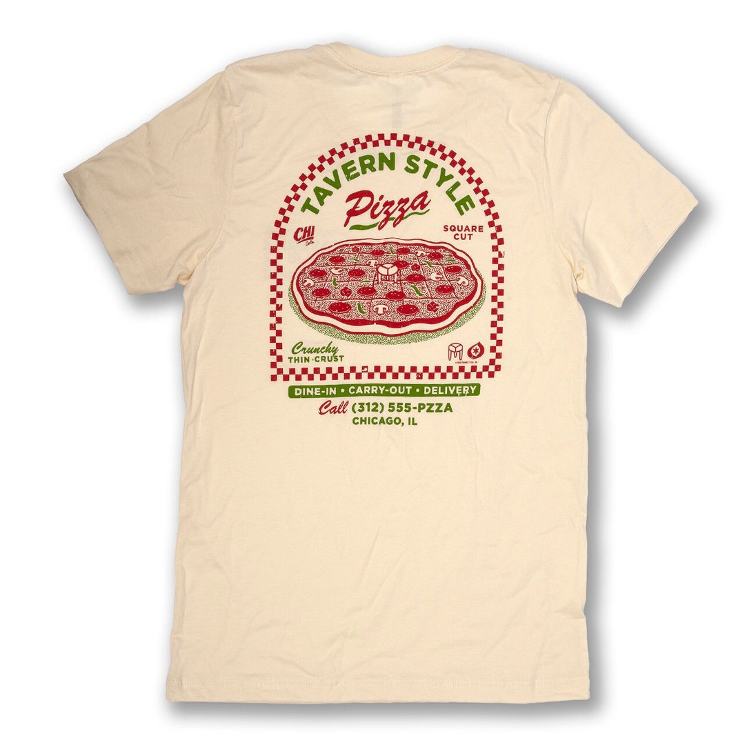 Tavern Style Pizza Tee -unisex - Pizza T-shirt, Chicago Pizza Tee ...