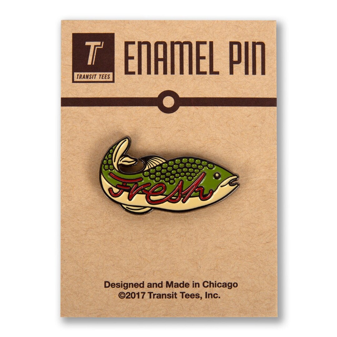Fresh Fish Sign Enamel Pin - Seattle Enamel Pin, Seattle Gift, Fish ...