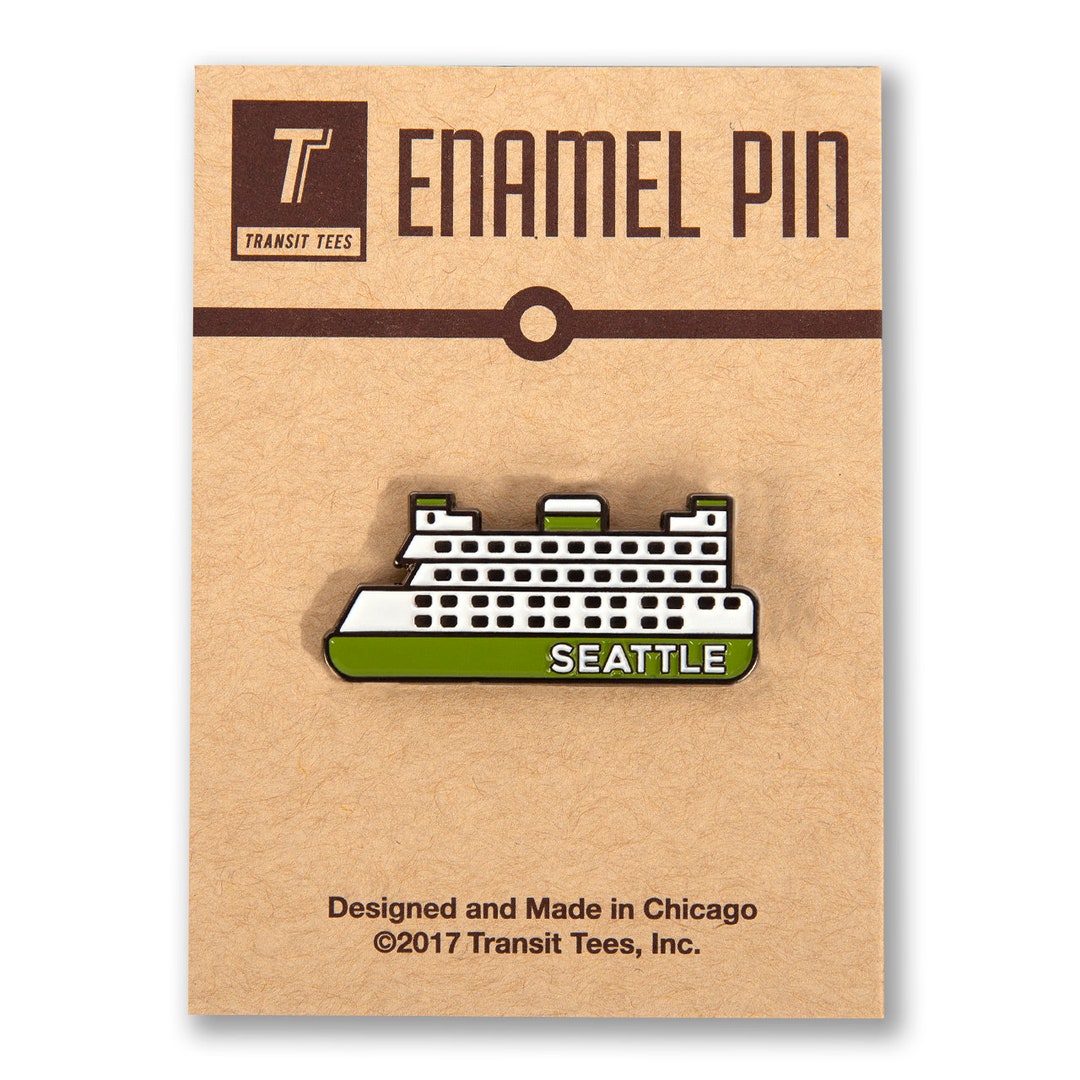 Puget Sound Ferry Enamel Pin Seattle Ferry Enamel Pin - Etsy