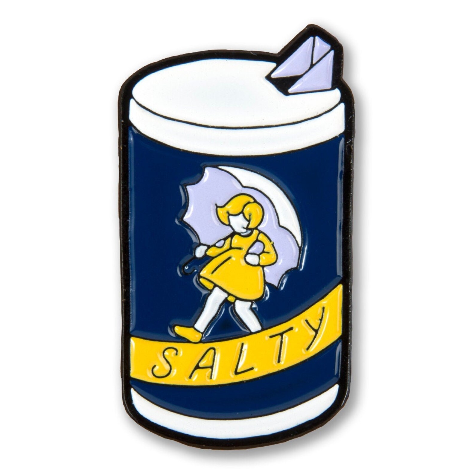 Salty Enamel Pin Salty Gift Cast in Metal Rubber Clutch - Etsy