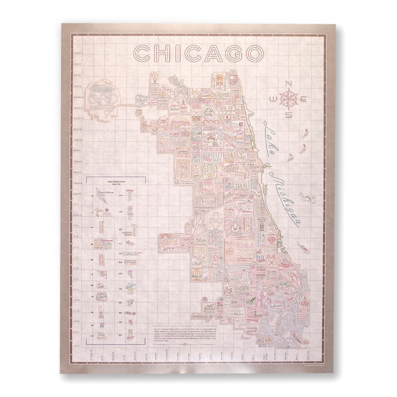 Chicago Vintage Map - Etsy