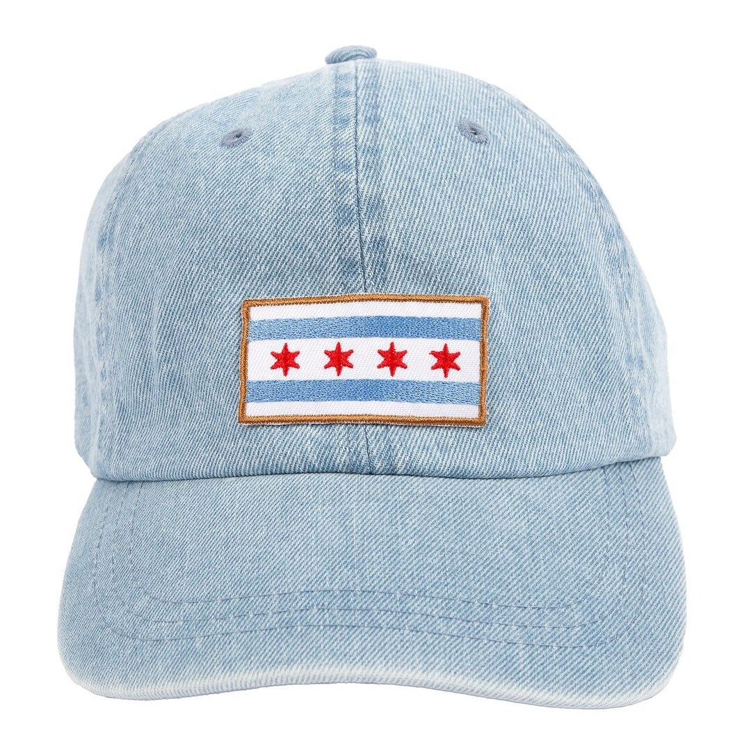 Small Chicago Flag Patch Baseball Hat - Blue Denim - Chicago Hat ...