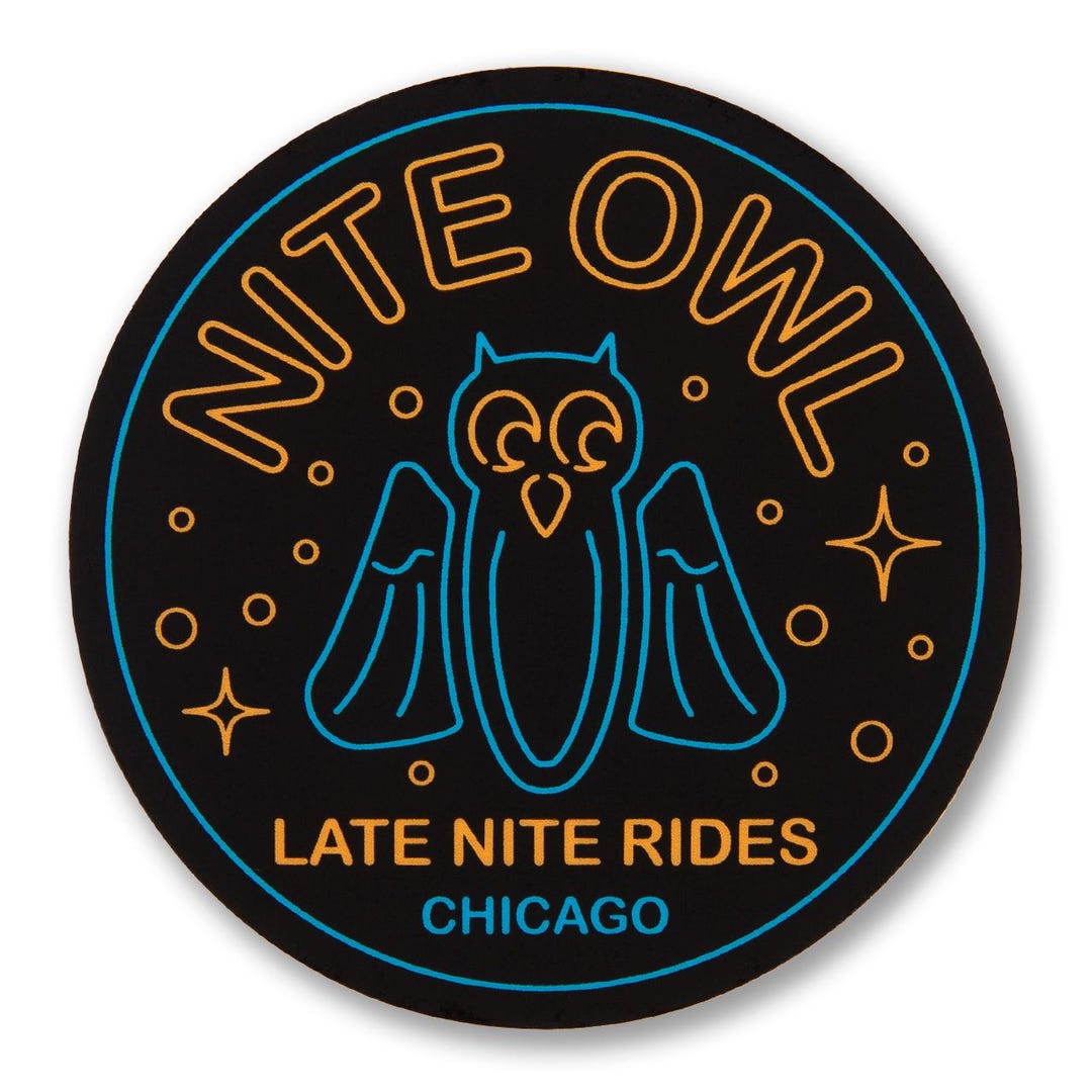Nite Owl Sticker - Chicago Sticker, Chicago CTA Sticker, CTA Gift ...