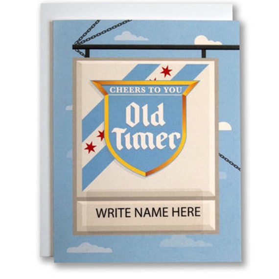 Old Timer Sign Your Name Greeting Card Old Style Themed | Etsy